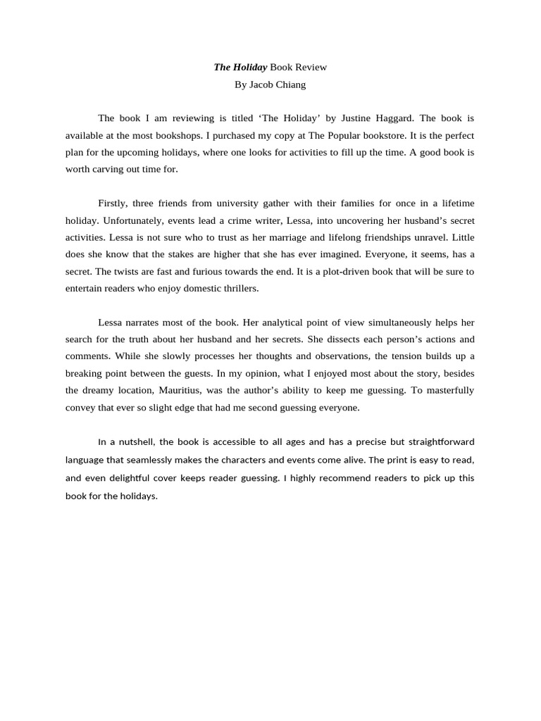 The Holiday Book Review | PDF