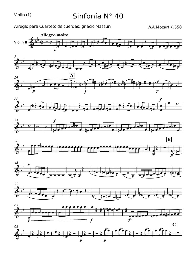 Sinfonia n 40 w a Mozart 1 | PDF