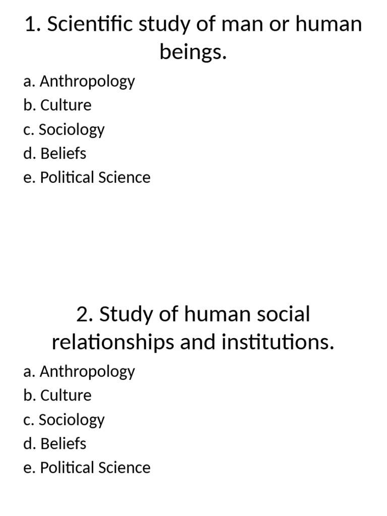 UCSP Quiz Presentation | PDF | Homo | Sociology