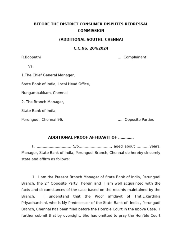 Boopathi Additional Proof Affidavit | PDF | Affidavit | Common Law
