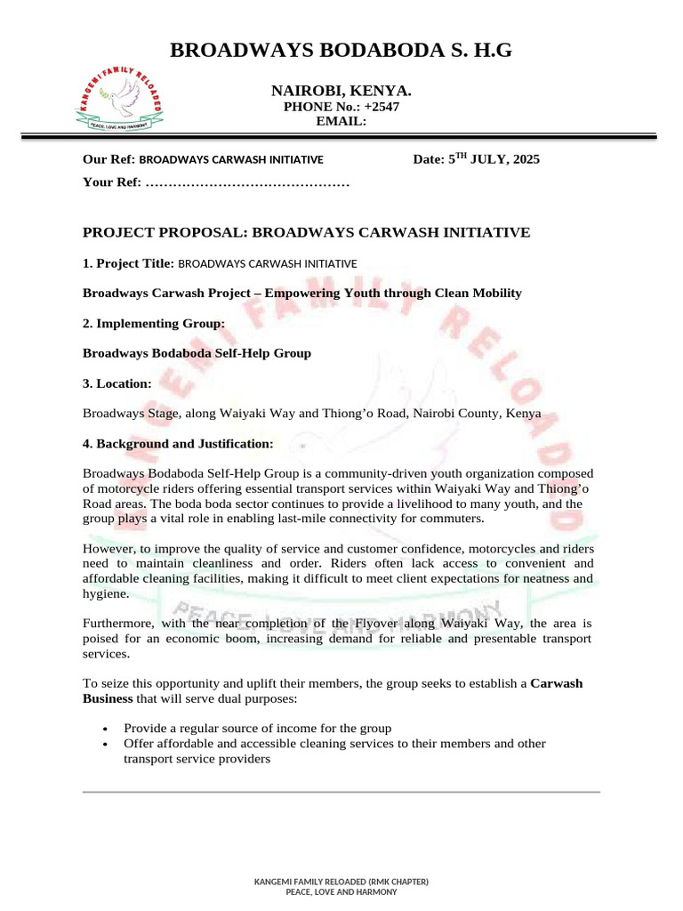 Broadways Carwash Initiative Proposal | PDF | Economies
