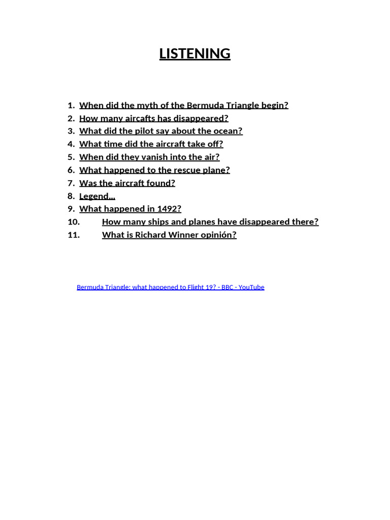 Bermuda Triangle Flight 19 Overview | PDF