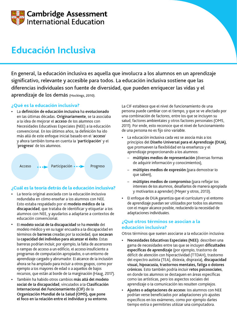 2021 education-brief-inclusive-education-spanish- | PDF | Aprendizaje ...