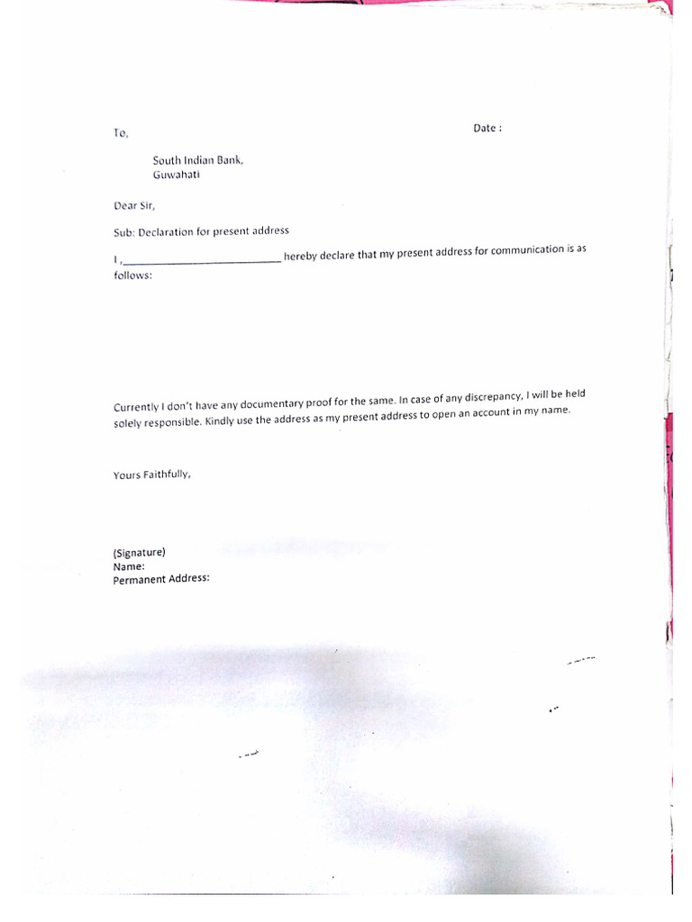 Address Declaration | PDF