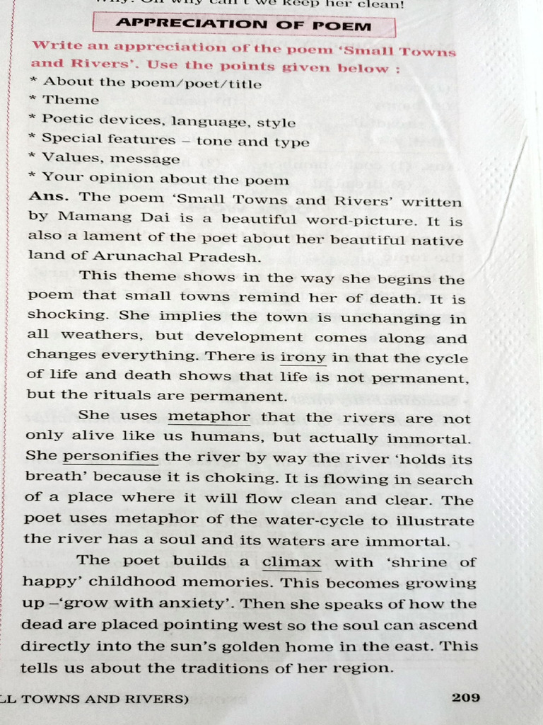 Poem Appreciation: Small Towns and Rivers | PDF