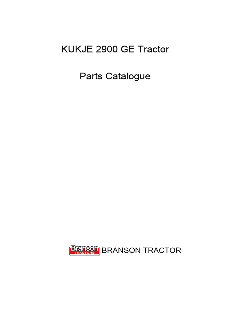 KUKJE 2900 GE Tractor Parts List | PDF | Axle | Machines
