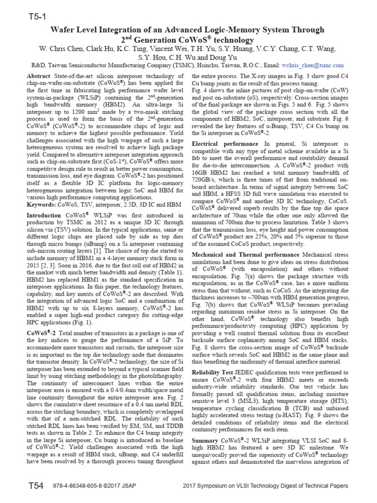 CoWoS®-2: Advanced Logic-Memory Integration | PDF | Semiconductor ...