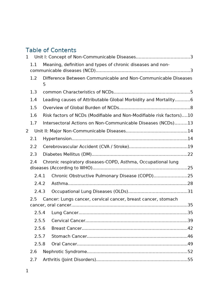 Understanding Non-Communicable Diseases | PDF | Non Communicable ...