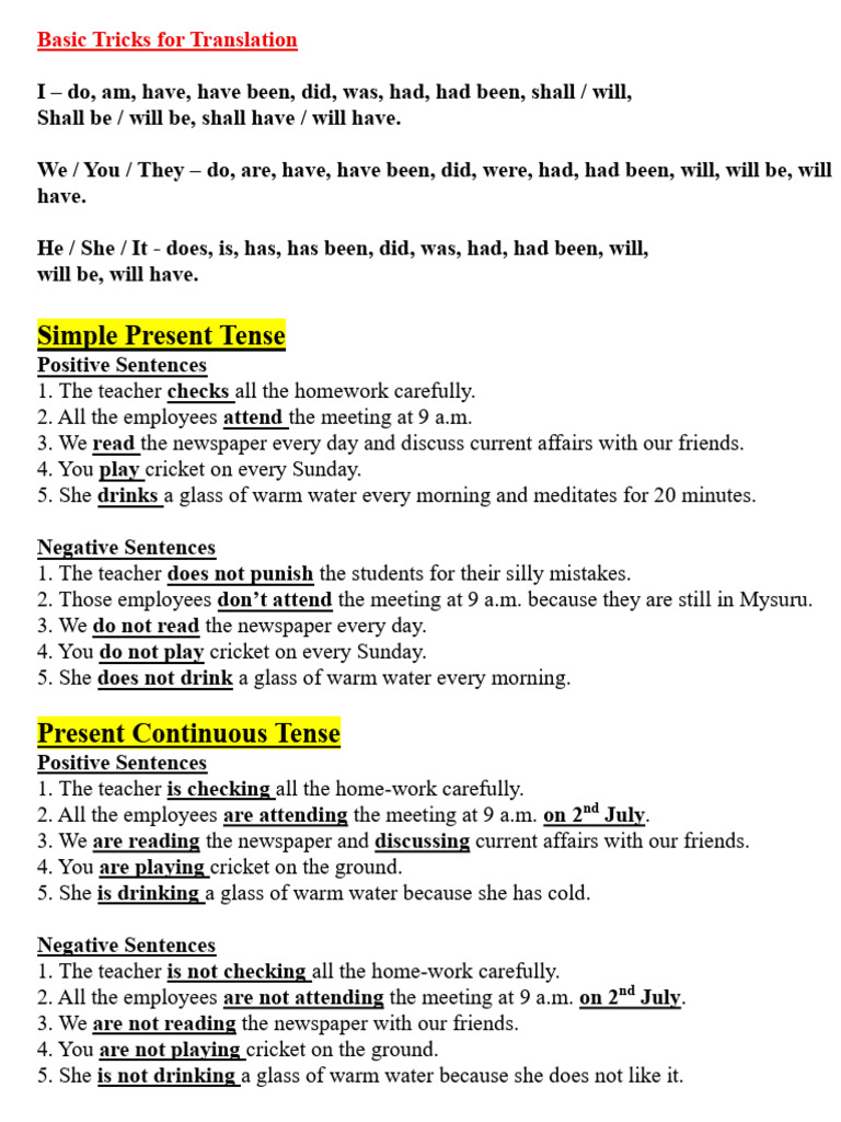 All Tenses 1 | PDF | Language Mechanics | Syntax