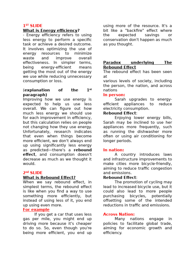 Understanding Energy Efficiency & Rebound Effect | PDF | Efficient ...