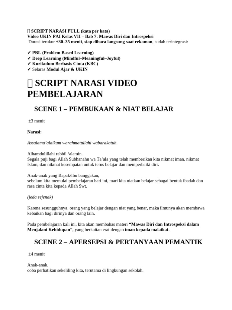 ? Script Narasi Full | PDF