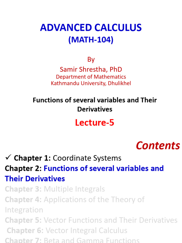 Chap-2 Lecture 5 Slides | PDF | Mathematical Physics | Mathematical Objects