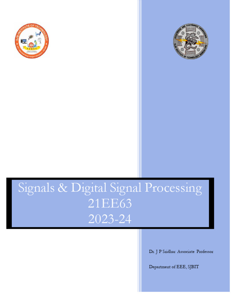 Signals & Digital Signal Processing Course | PDF | Digital Signal ...