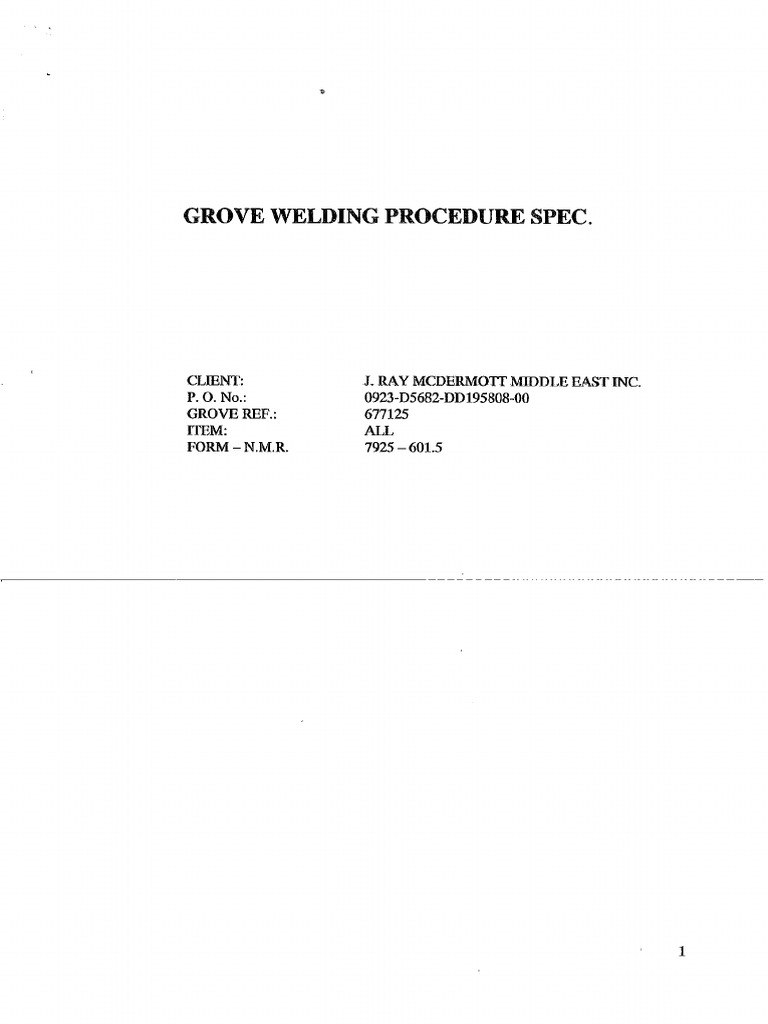 Grove Weld Proc Mcdermot | PDF