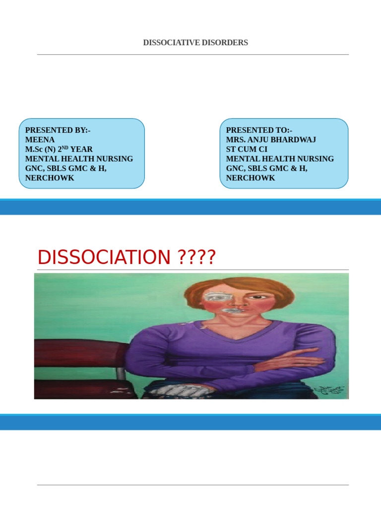 Understanding Dissociative Disorders | PDF | Dissociation (Psychology ...