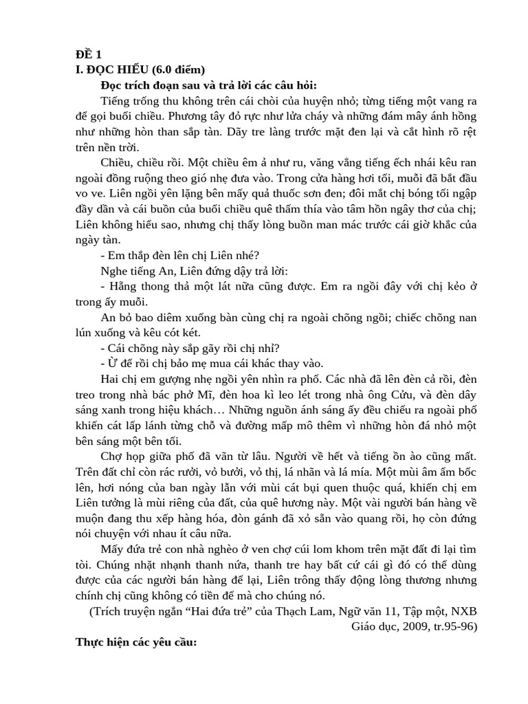 Tiết 52. Chữa Đề Ôn Tập Văn Hk i | PDF