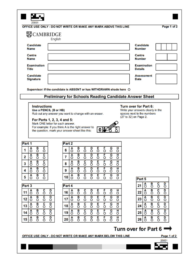 PETanswersheet | PDF