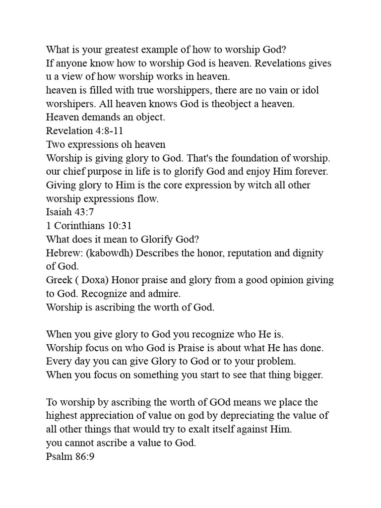 Pow Homework | PDF | Glory (Religion) | God