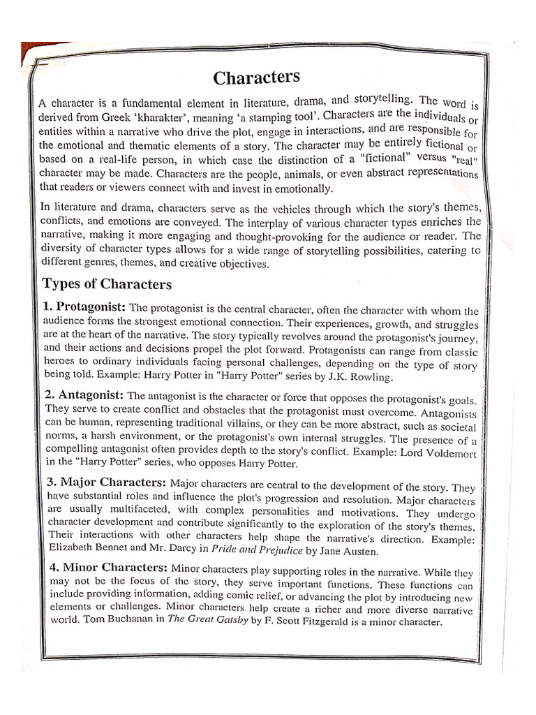 Note On Character | PDF