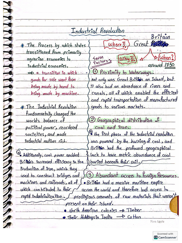 Industrial Revolution - Teacher's Notes | PDF