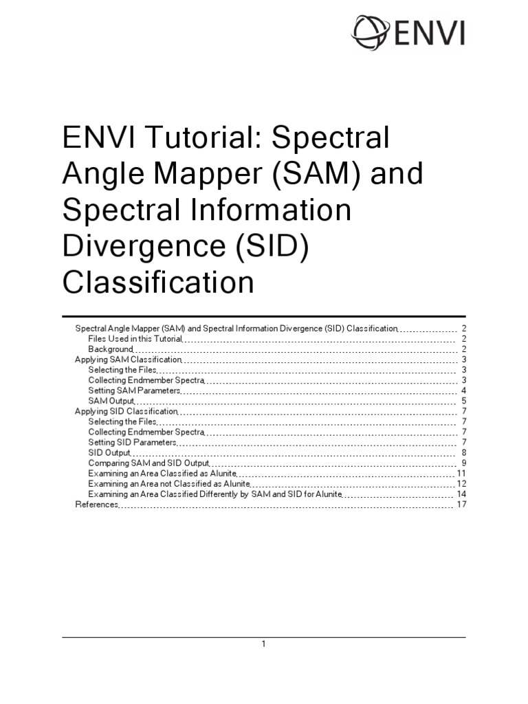 SAM SID Classification | PDF | Statistical Classification | Spectrum