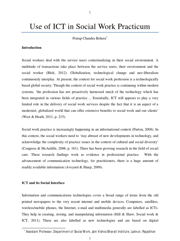 ICT's Role in Social Work Practice | PDF | Educational Technology ...