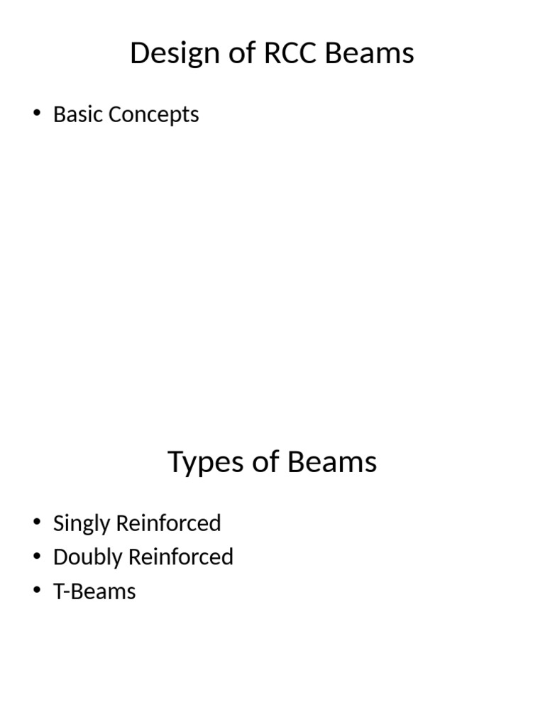 RCC Beam Design: Types & Methods | PDF