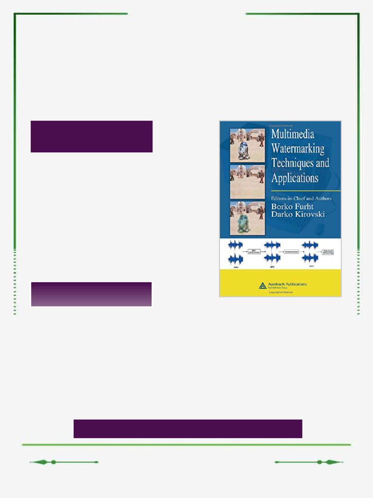 Multimedia watermarking techniques and applications 1st Edition ...