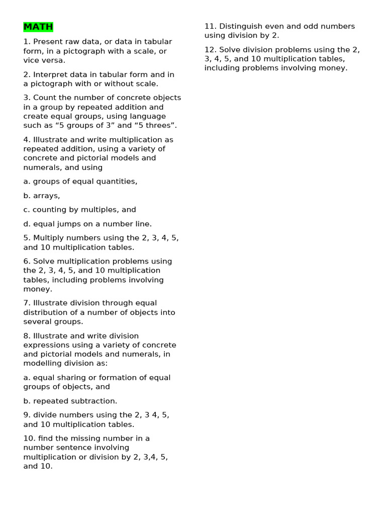 Pointers in Math Q3 | PDF