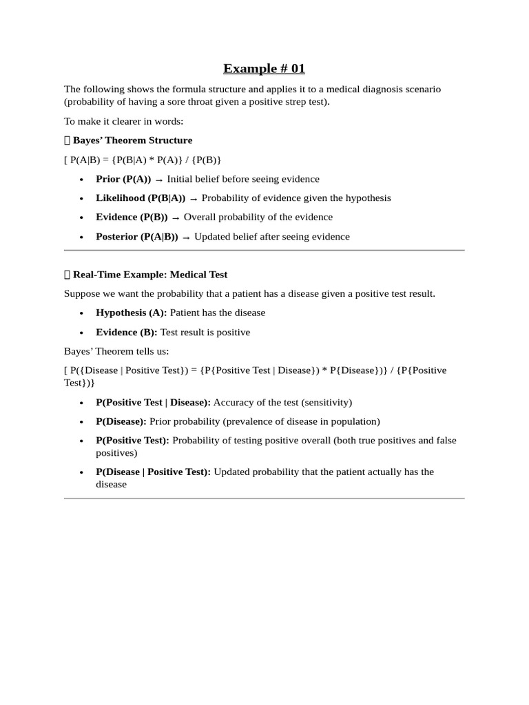 Lecture 02B - Bayes Theorem Example | PDF | Sensitivity And Specificity ...