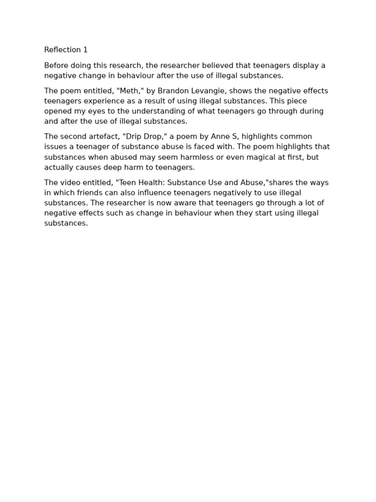 Reflection 1 Updated Sample | PDF
