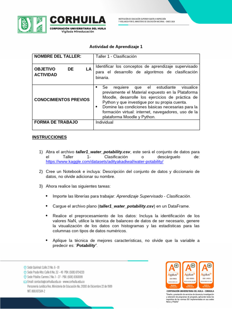 Guia-Actividad de Aprendizaje 1 | PDF | Evaluación | Python (lenguaje de programación)