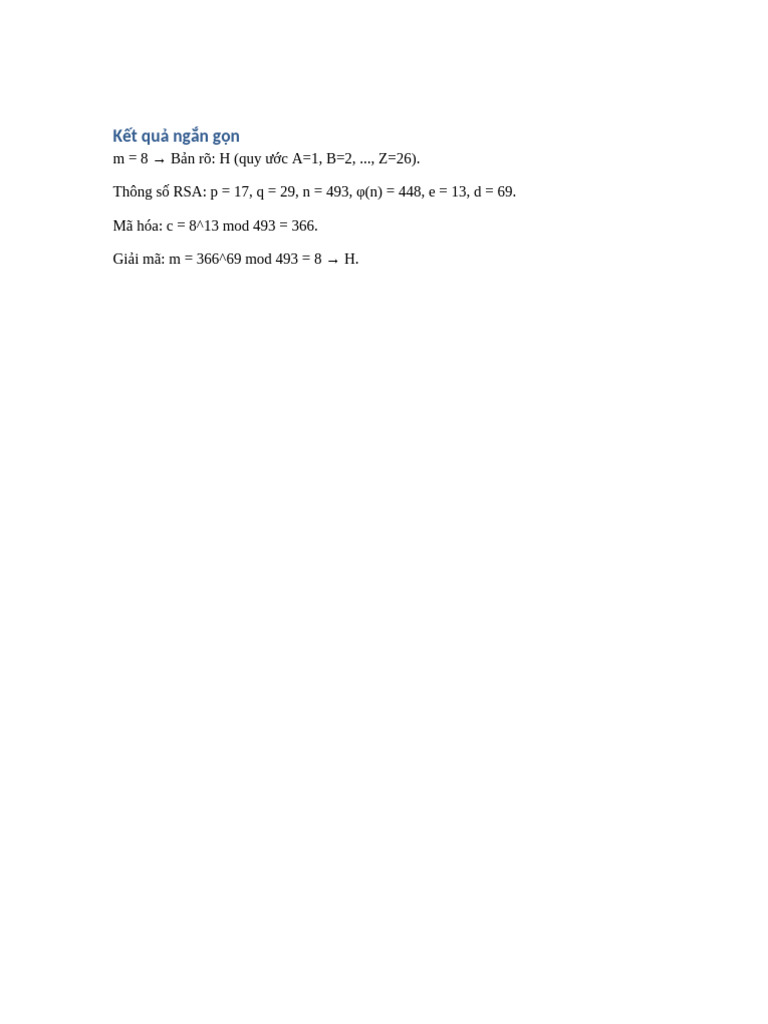 RSA Summary | PDF
