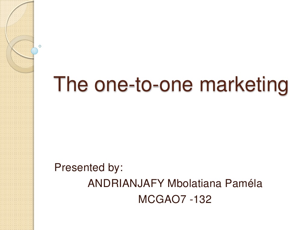 The One To One Marketing | PDF