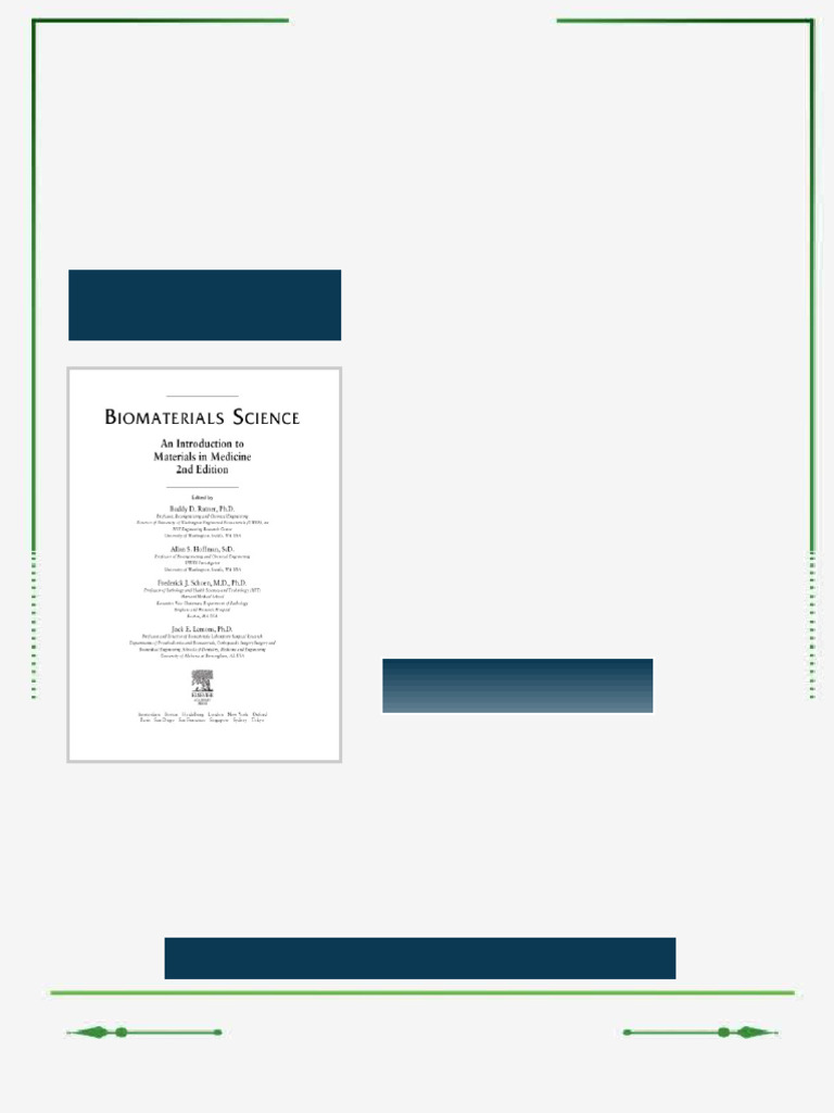 Biomaterials Science An Intro to Materials in Medicine 2nd ed Edition B ...