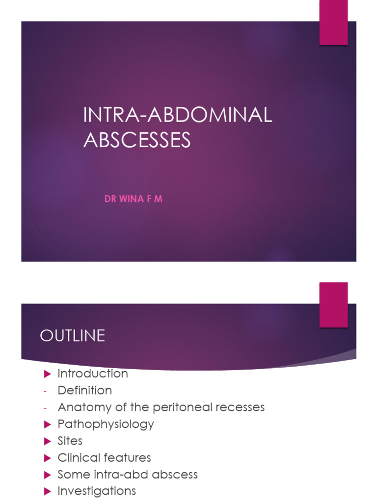 Intra-Abdominal Abscesses. S2.bhuth | PDF | Peritoneum | Clinical Medicine