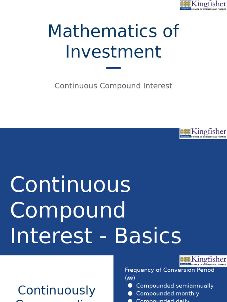 Continuous Compound Interest Explained | PDF