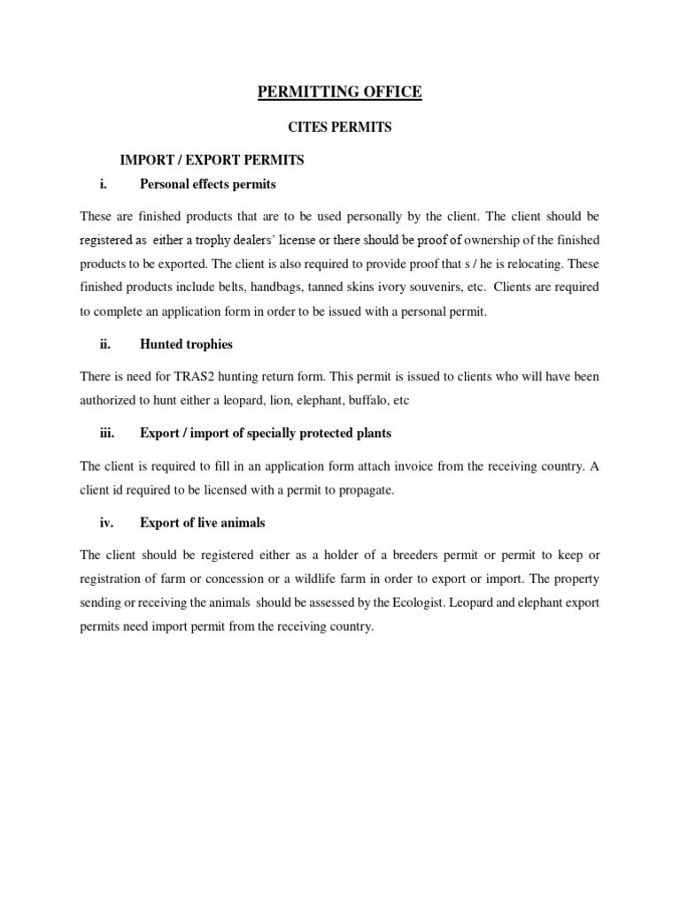 Import/Export Permits Guide | PDF