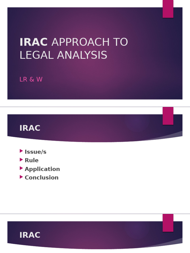 IRAC Method for Legal Analysis Guide | PDF | Statutory Interpretation ...
