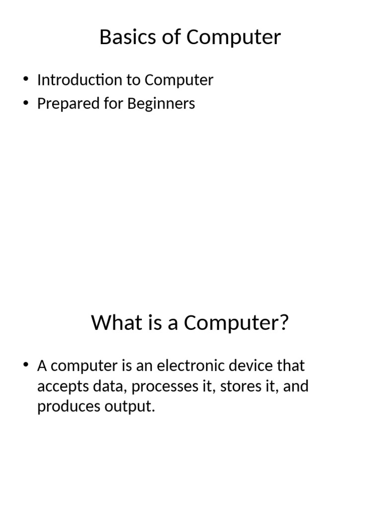 Computer Basics for Beginners | PDF