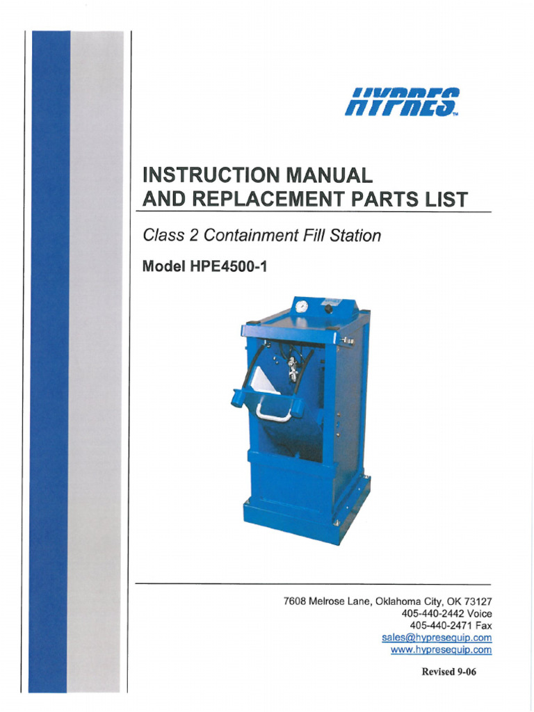 Hy-Press Class 2 Containment Fill Station Manual | PDF