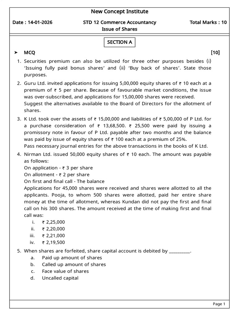 Company Issue of Shares 1 | PDF | Equity (Finance) | Balance Sheet
