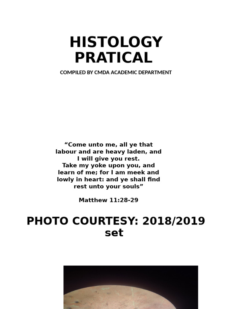 Histology Pratical.pptx (Cmda) | PDF