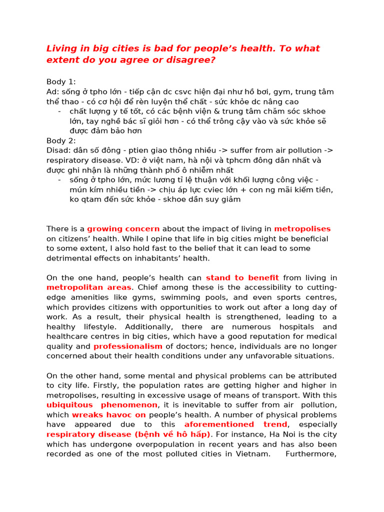 Living in big cities is bad for people’s health | PDF | Hanoi | Ho Chi ...