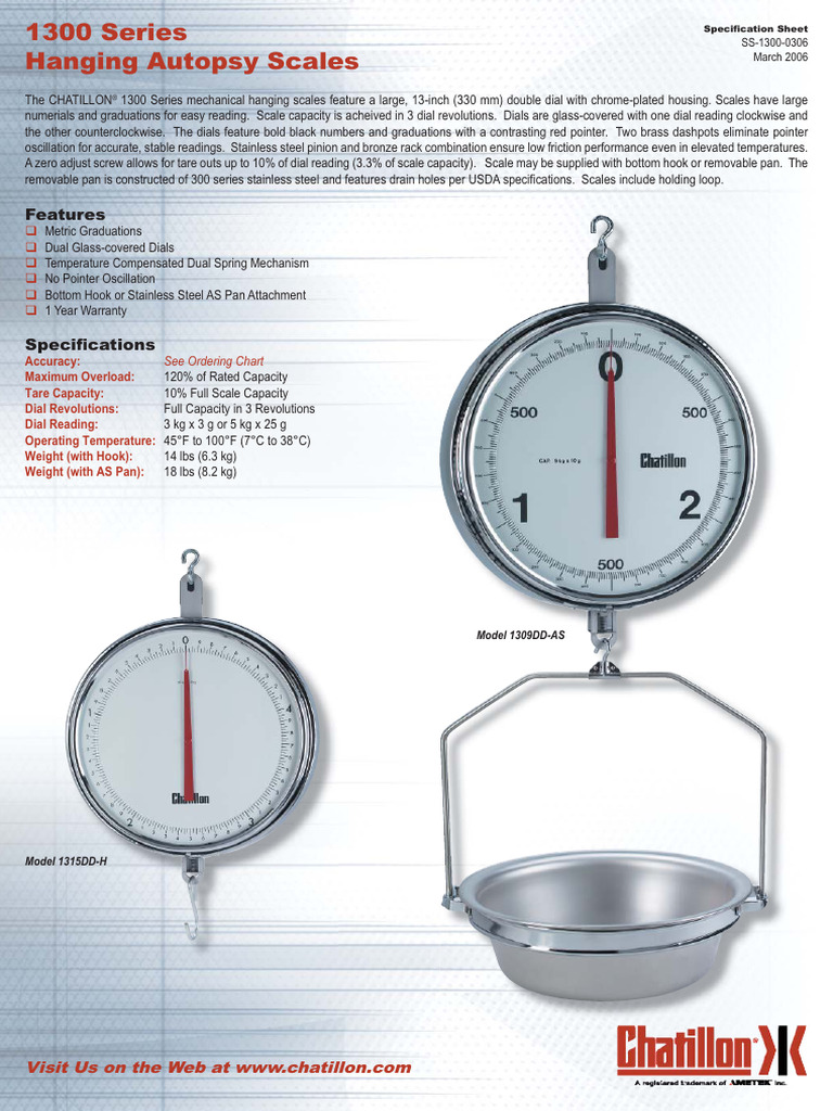 1300 Series Hanging Autopsy Scales | PDF | Mechanical Engineering