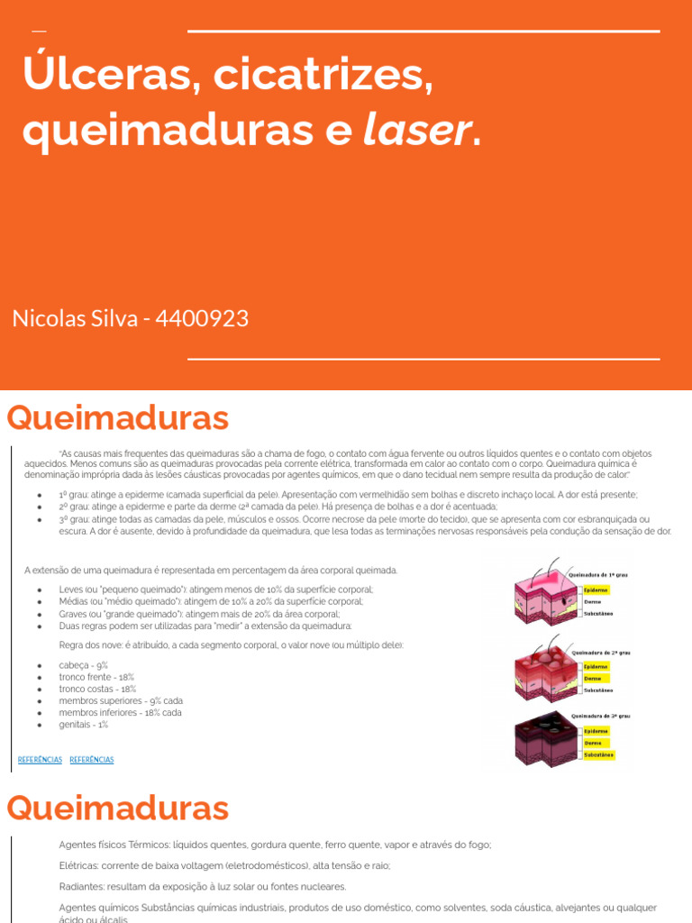 Queimaduras: Tipos, Tratamentos e Cuidados | PDF | Queimadura | Cura