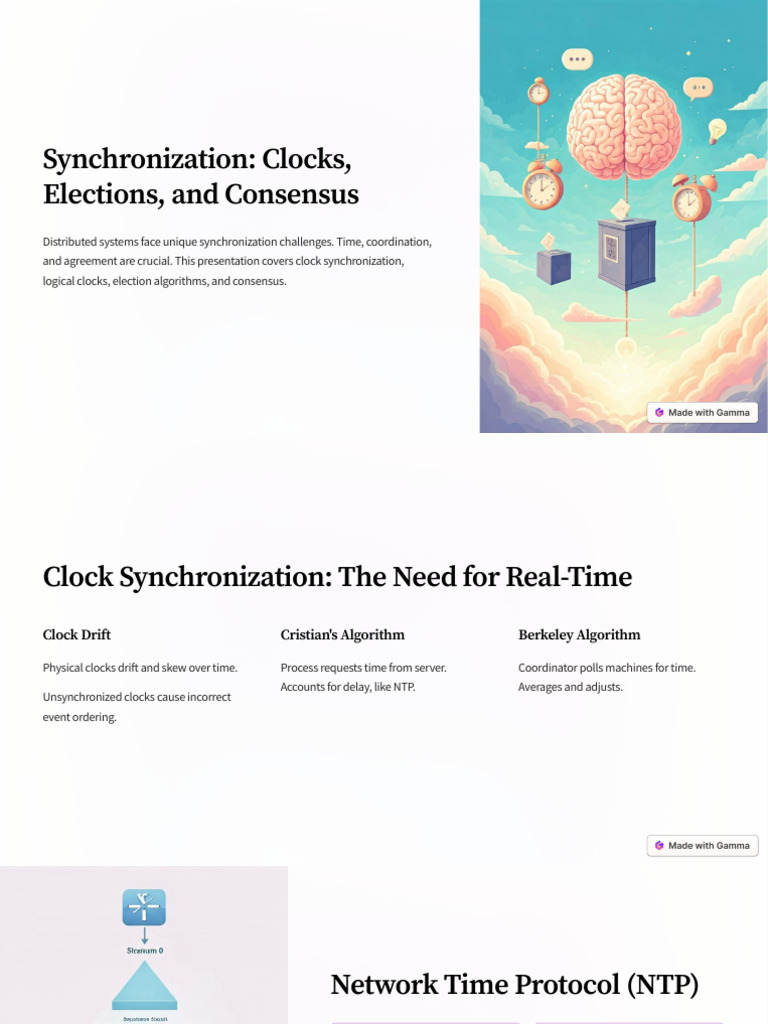 Synchronization Clocks Elections and Consensus | PDF | Computer Science | Computing