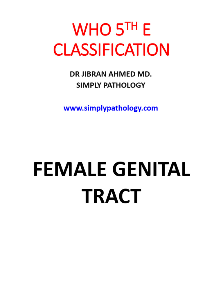 Who 5TH e TX Classification. | PDF