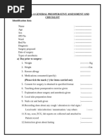 Pre-Operative Assessment Checklist | PDF | Surgery | Health Care