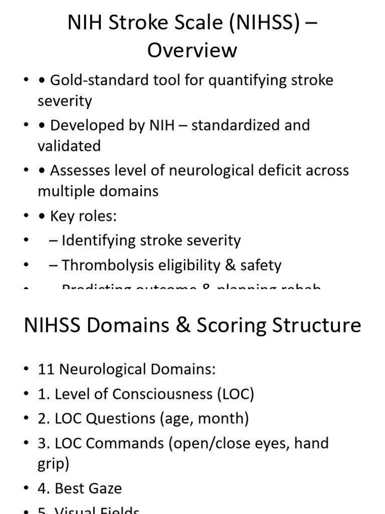 NIHSS Detailed Slides | PDF